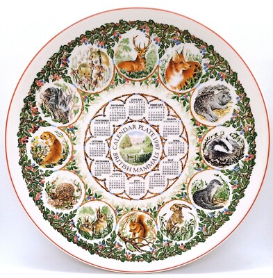 Wedgwood Queen's Ware Calendar Plate 1997 - British Mammals - 25.5cm ...