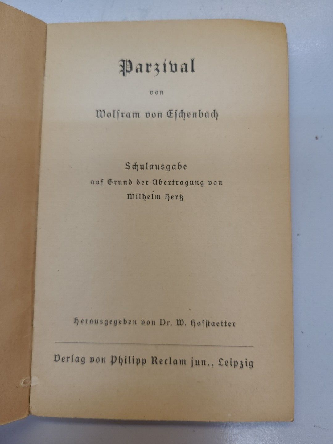 Reclam Heft Nr.7451: Wolfram von Eschenbach - Parzival (1939) | eBay.de