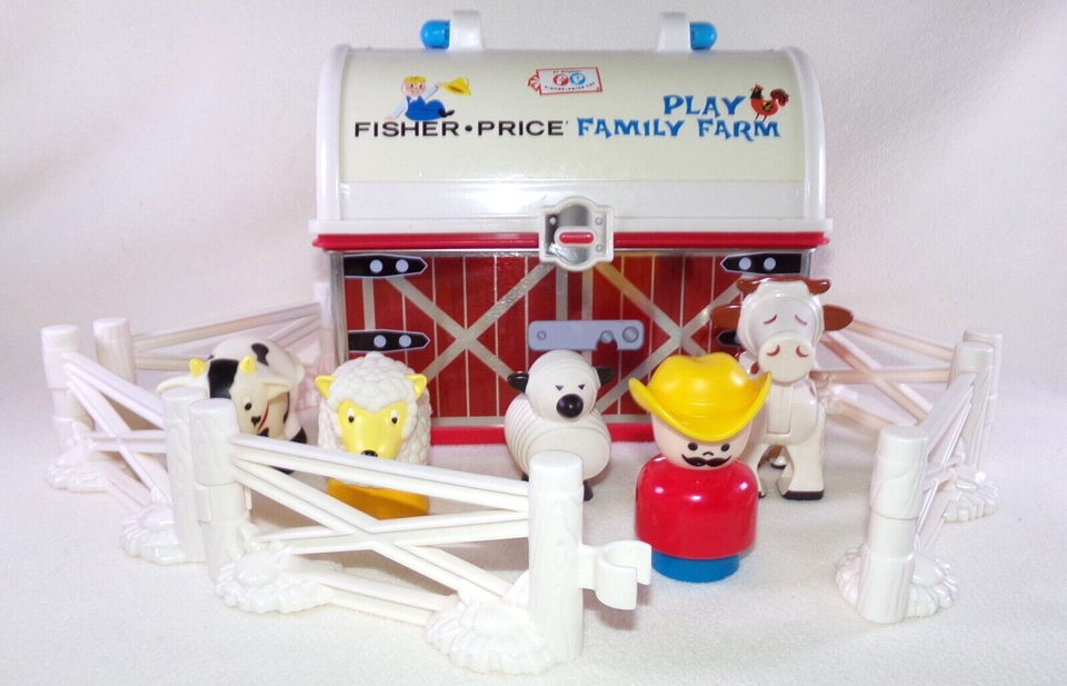 Fisher Price Play Family Farm Lunch Box Carrying Case Little People ...