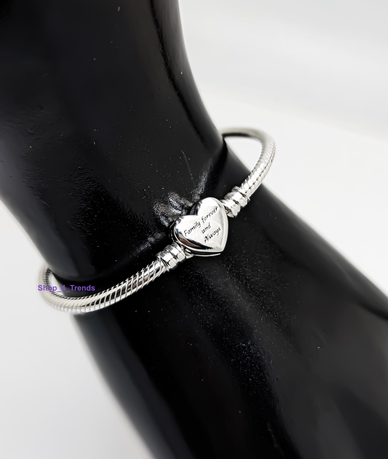 NEW PANDORA 592645C01 Moment Sparkling Infinity Heart Clasp Snake Chain ...