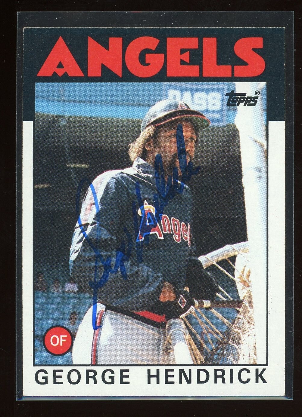 1986 Topps GEORGE HENDRICK Signed Card autograph auto ANGELS INDIANS ...