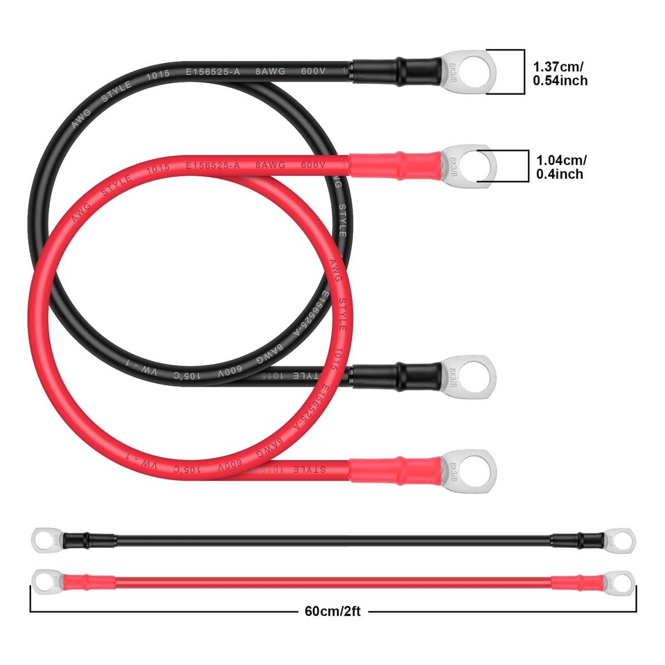 Battery Cable - 8 AWG 8 Gauge Wire Made with Tinned Copper Wire Battery Power... | eBay