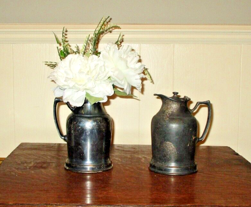 2 Vintage Grand Silver Co 6 1/2" WEAR BRITE NICKEL SILVER PITCHER Decor ...