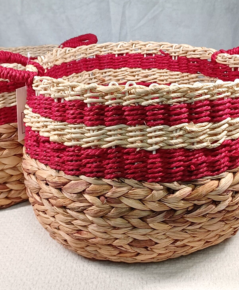 ~ Set of 2 Large Woven Baskets ~ Red | eBay