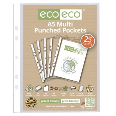 A5 Clear Muliti-Punched Pockets Filing Wallets Files Portfolio Document ...