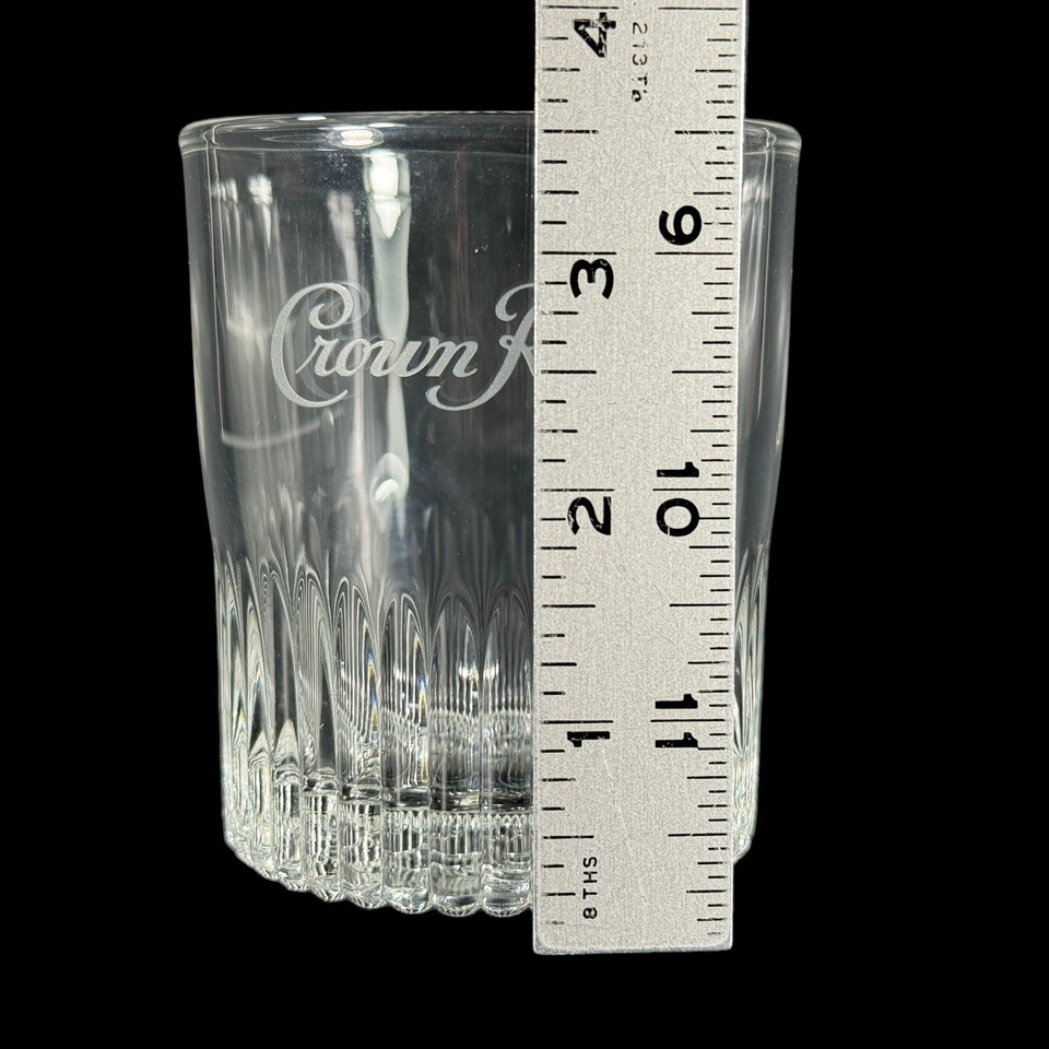 4ct Vintage CROWN ROYAL Whiskey Glass Embossed Bottom Fancy Etched ...