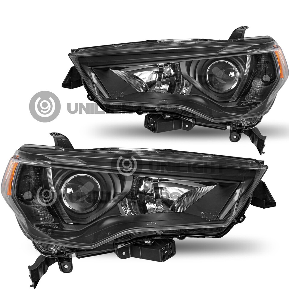 For 2014-2020 Toyota 4Runner 4Dr Black Headlights Amber Corner Lamps ...