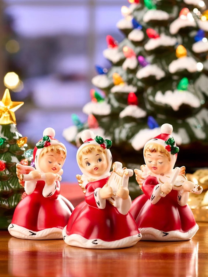 Holiday Angel Figurines Set of 3 – Ceramic Musician Angels for ...