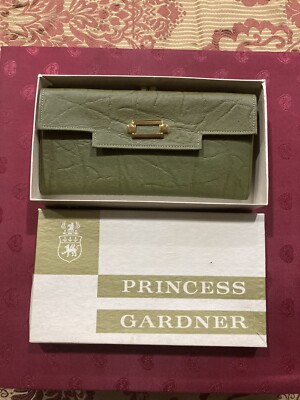 Vintage 1960's NIB Princess Gardner Green And Gold Leather Wallet | eBay
