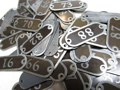 U Pick # 49-130 metal NUMBER Seating Locker Basket Drawer TAGS PLATE | eBay