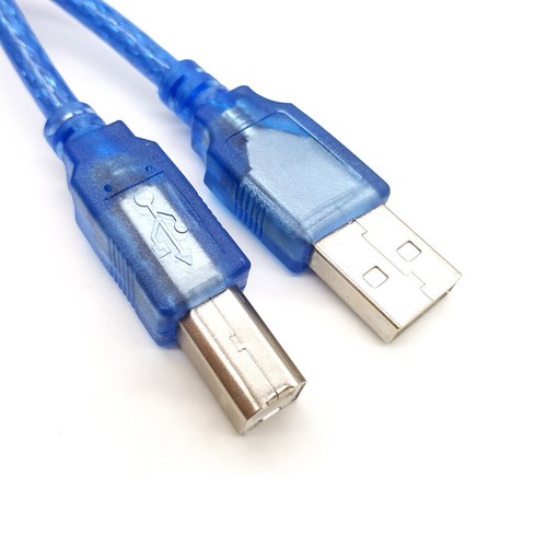 5PC Blue 3FT USB 2.0 A Male to B Male Flat Printer Cable Cord 100cm ...