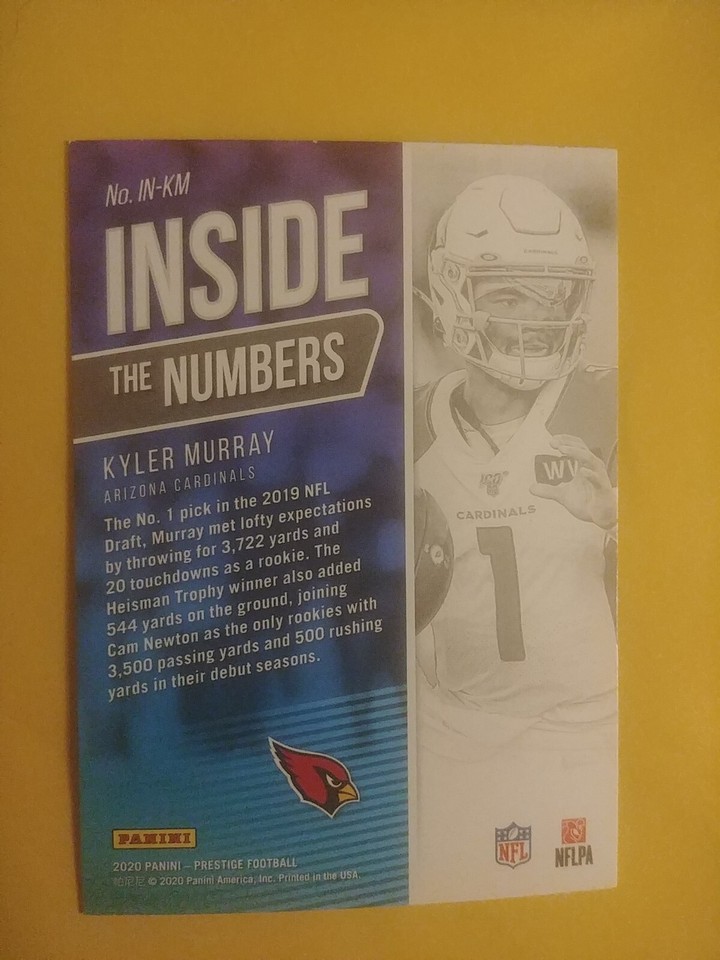 Kyler Murray 2020 Panini Prestige Inside The Numbers ( Cardinals ) | eBay