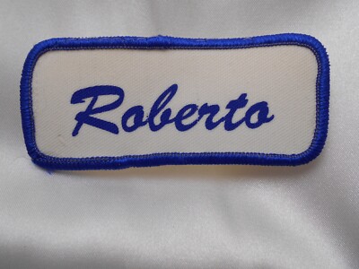 ROBERTO USED SILK SCREEN VINTAGE SEW ON NAME PATCH TAGS ASSORTED COLORS ...