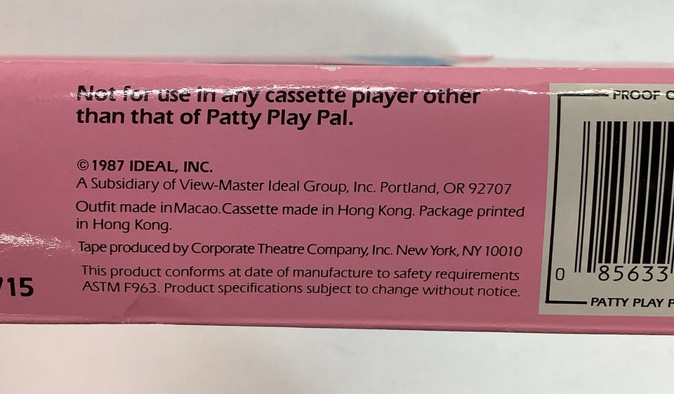 NIB 1987 Patty Play Pal Pretty Party Dress w/ Accessories & Cassette ...