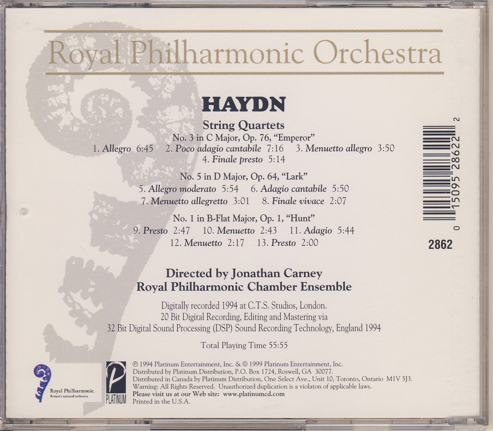 Haydn - Royal Philharmonic Chamber Ensemble, Jonathan Carney: String ...