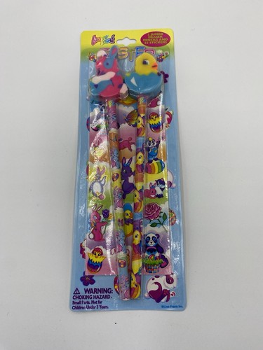 Vintage Lisa Frank Easter Pencils Eraser Toppers Stickers Set Bunny ...