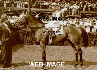 1937 SEABISCUIT THOROUGHBRED HORSE RACING RED POLLARD JOCKEY NY PHOTO ...
