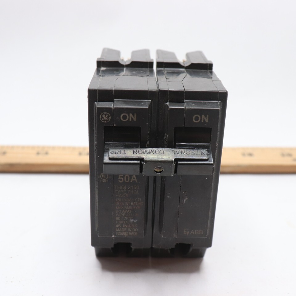 GE Circuit Breaker 2-Pole Thick Series 50 Amp Black THQL2150 | eBay