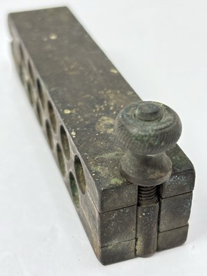 Antique Brass 12 Cavity Three Piece Hinged Suppository Mold Medical ...