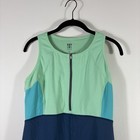 Title Nine Dress Women's M Teal Blue Diamalete Zip Sleeveless Color ...