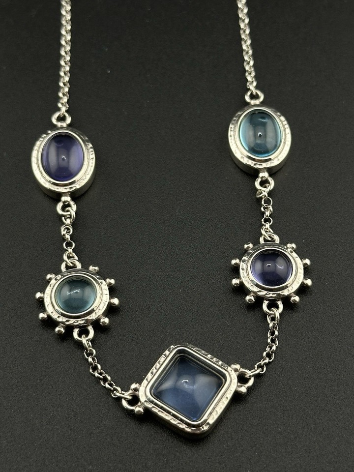 Brighton JULES Blue and Purple Crystal Glass Necklace, Bracelet and ...