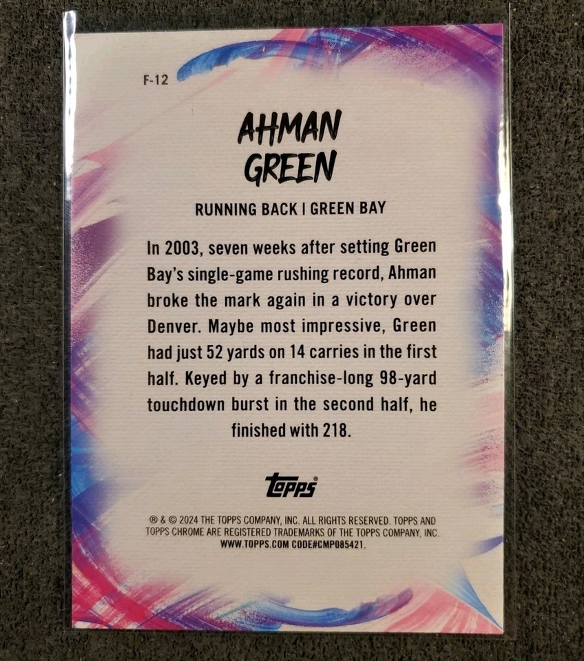 Ahman Green Pink Refractor Finesse 2024 Topps Chrome Football Green Bay ...