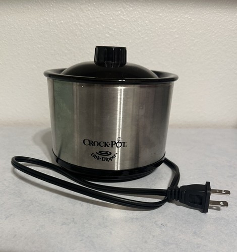 Crock-Pot Little Dipper Mini Slow Cooker 32041-BC Dip Pot Fondue Silver ...