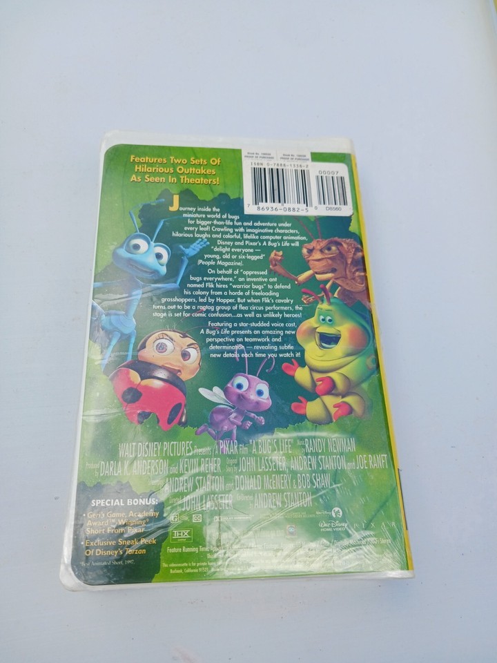 A Bugs Life (VHS, 1999) Sealed Heimlich Clam Shell Case, Disney Pixar ...