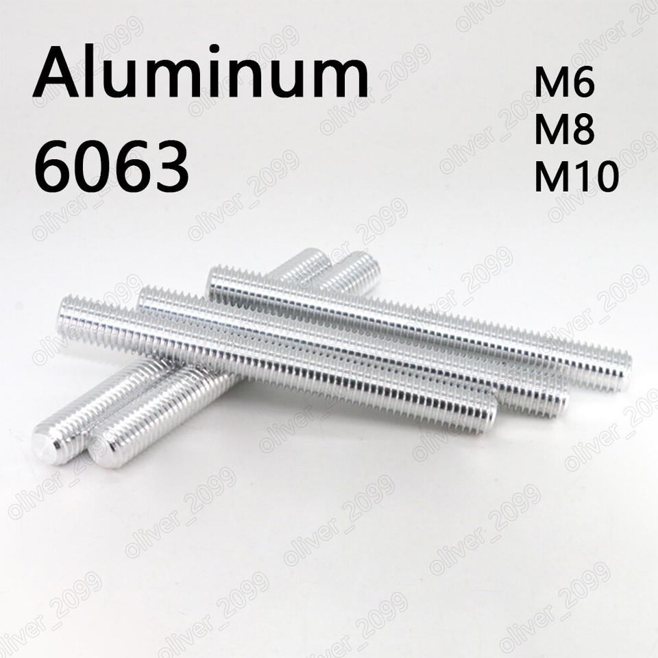 Aluminium 6063 Threaded Rods Metric Thread Stud Bolts M6 M8 M10 | eBay