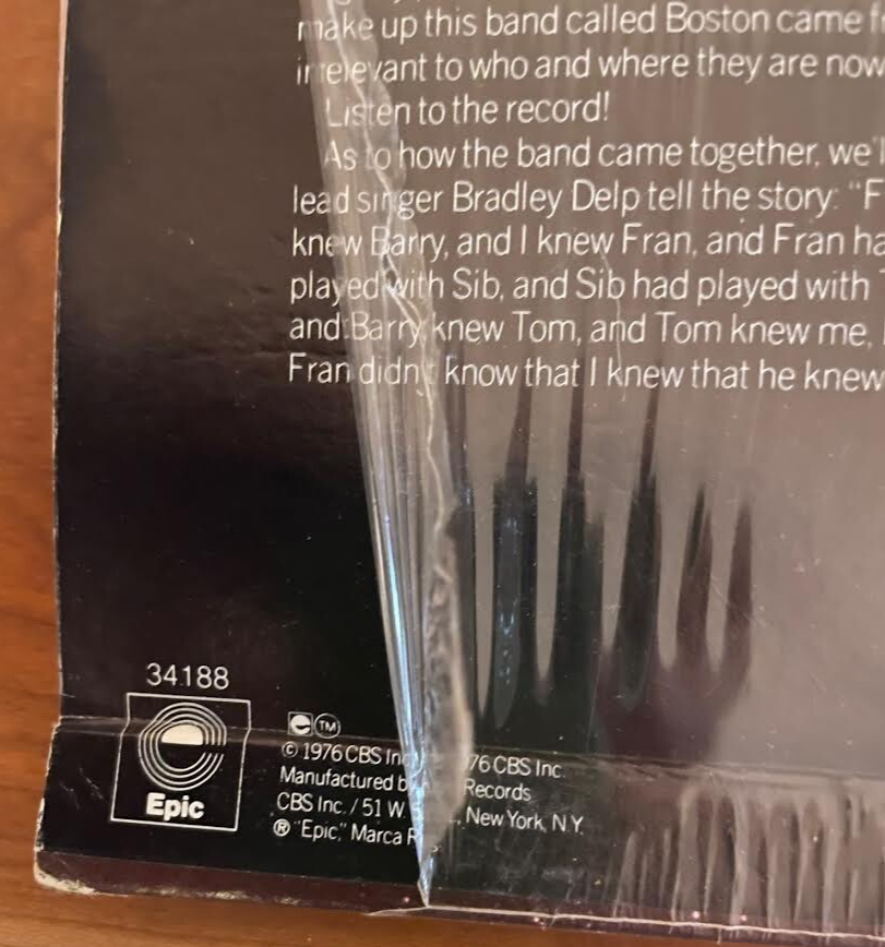 "Boston" by Boston, Debut Album, EXC Vinyl, First Pressing, with Hype ...