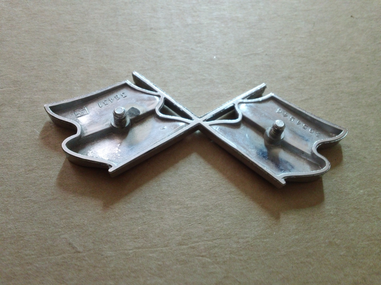 Vintage Chevrolet Cross Flags Emblem Badge Nameplate Script Metal ...