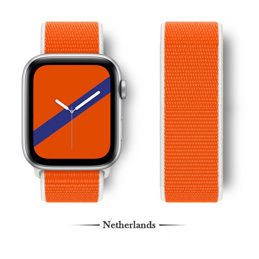 For Apple Watch Series Ultra 9 8 7 38-49mm National Flag Nylon Band ...
