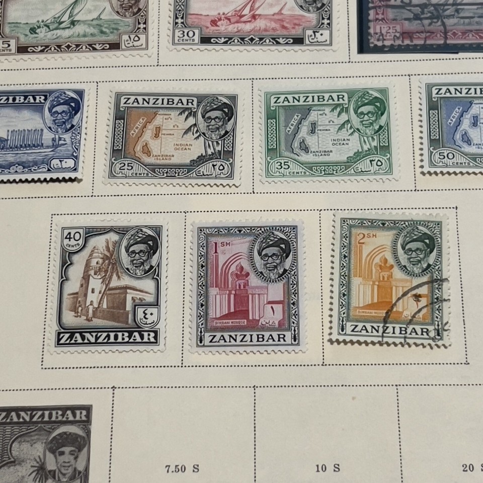 1961-1964 ZANZIBAR MINT USED STAMPS LOT ON ALBUM PAGE, UHURU, SHORT SET ...