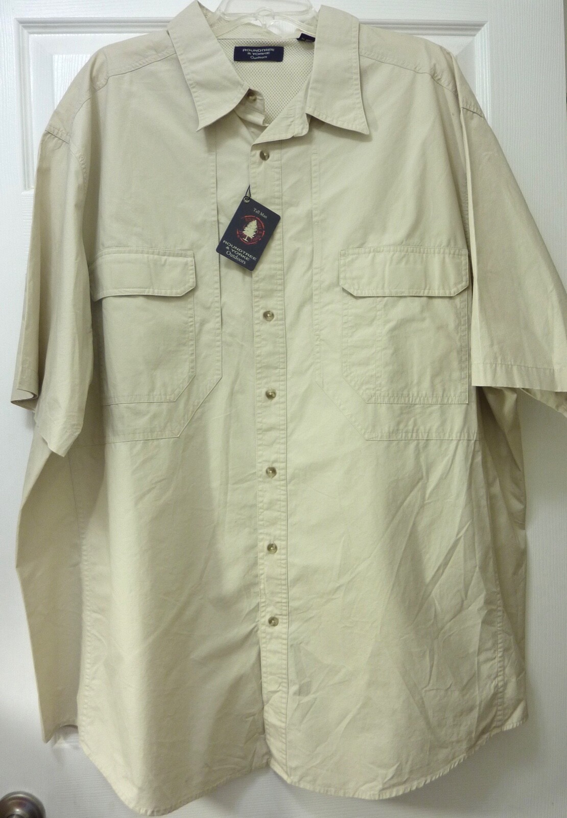 Roundtree & Yorke Tall Man Outdoor Shirt 3XT Tan Button Front Relaxed ...