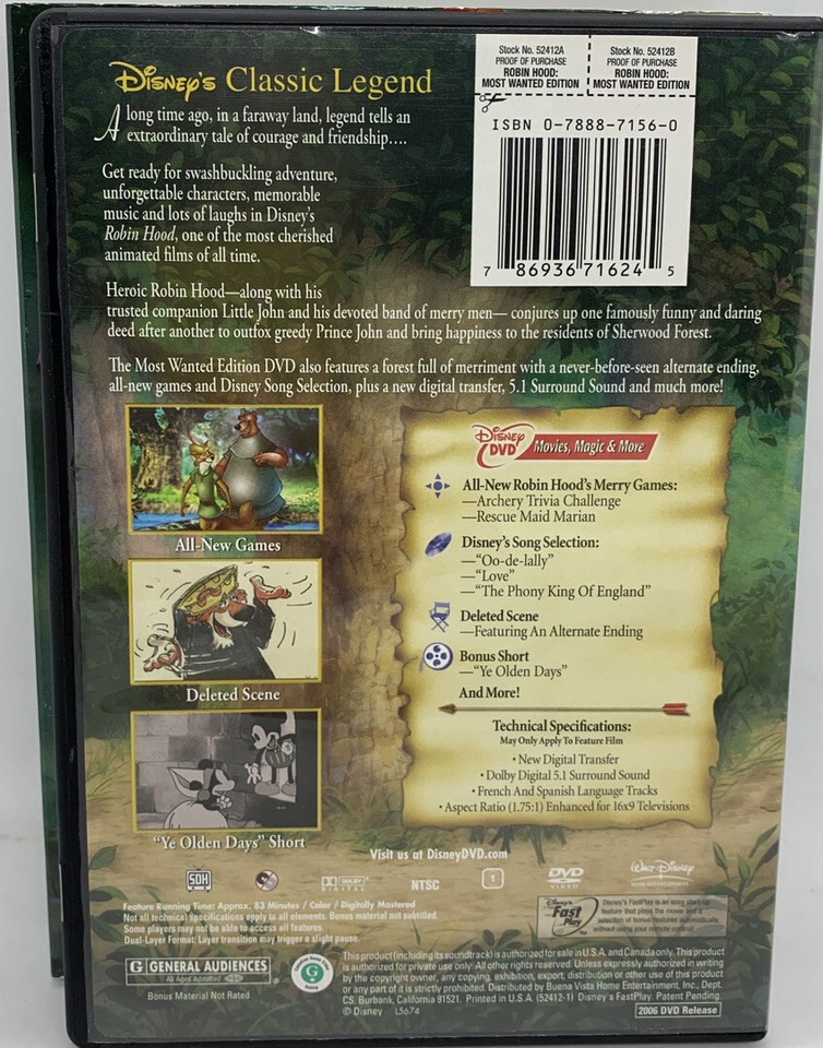 Robin Hood (DVD, 2006, Most Wanted Edition) NEW (unsealed) 786936716245 ...