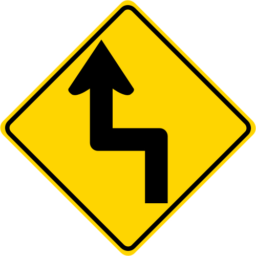 3M HIA Reflective REVERSE TURN LEFT Road Warning Sign - DOT Compliant ...