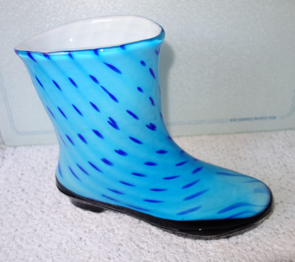 Hand-blown German ‘Das Boot’ Studio Art Glass Rain-Boot-Vase | eBay