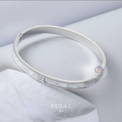 Megan Silver Titanium Bangle for gift Anniversary Engagement Bracelets ...