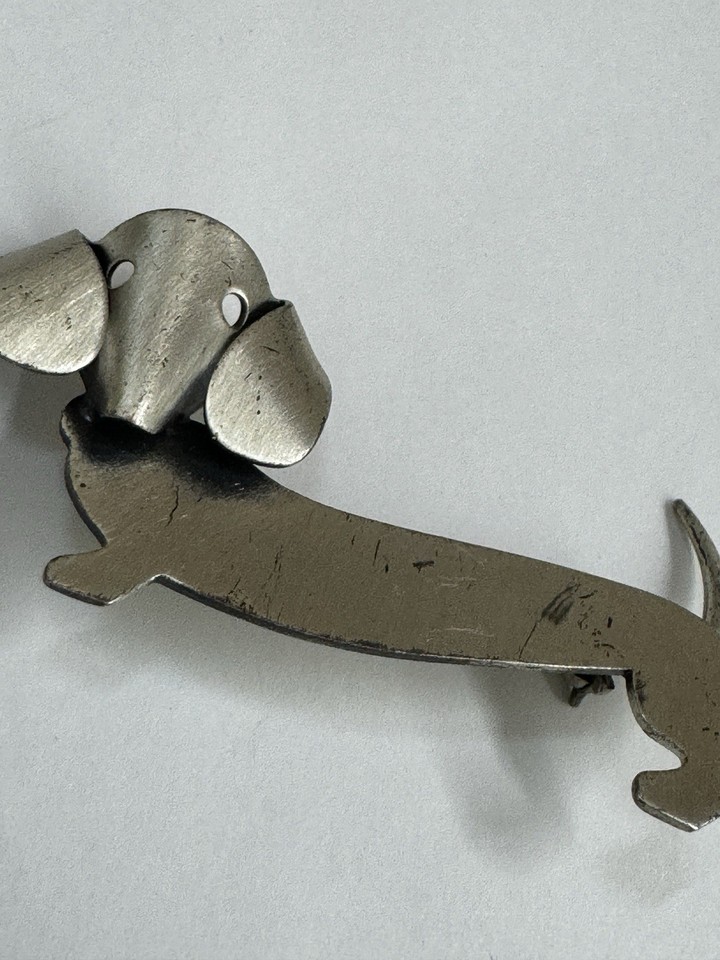 Vintage Brooch Signed Beau Sterling Dachshund Dog Silver Weiner Dog WOW ...
