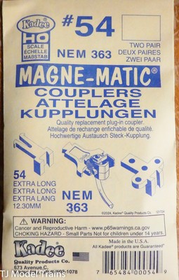 Kadee #54 NEM 363 European-Style Couplers-Extra Long (12.30mm .484 inch ...