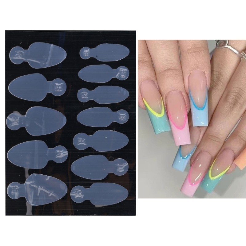 Nail Form French Sticker Full Cover False Nail French Line Drawing ...