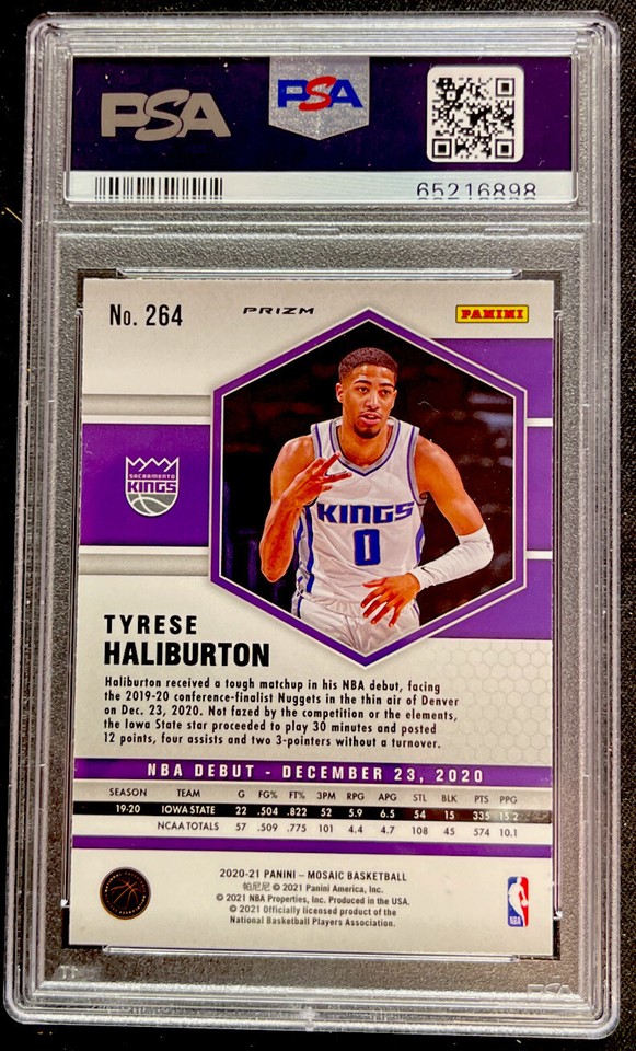 2020 Mosaic #264 Tyrese Haliburton Rookie Card PSA 9 MINT Reactive ...