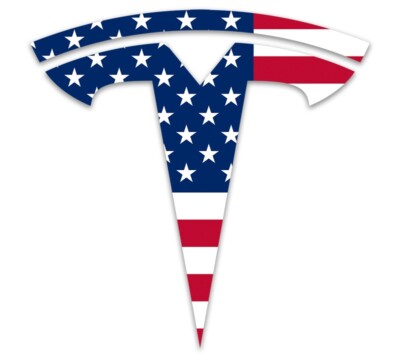 4x4 in Tesla T Logo BLEED Sticker (usa flag electric car) | eBay