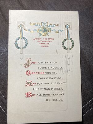 Accept This Mark of Friendship Warm & Sincere Poem - Christmas Poem | eBay