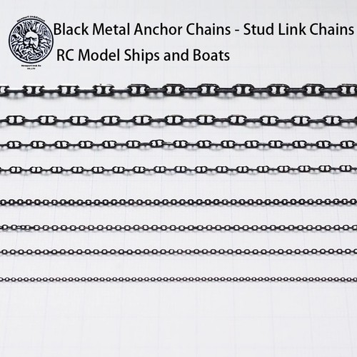 Black Metal Anchor Chains - Stud Link Chains for RC Model Ships and ...