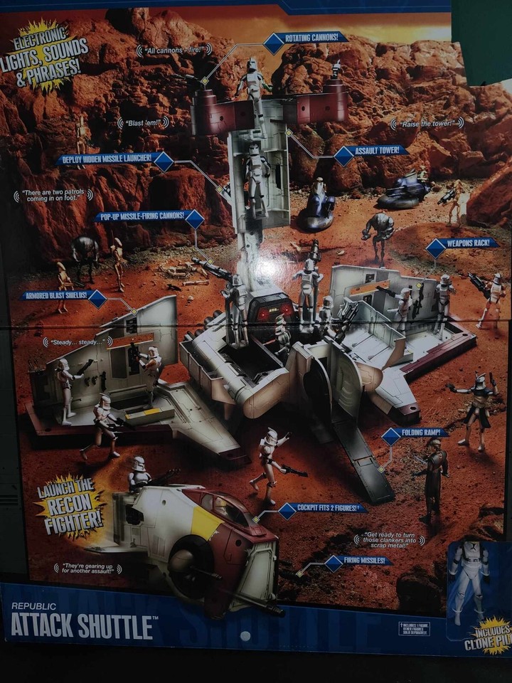 Hasbro Star Wars The Clone Wars Republic Attack Shuttle Vehicle Action ...