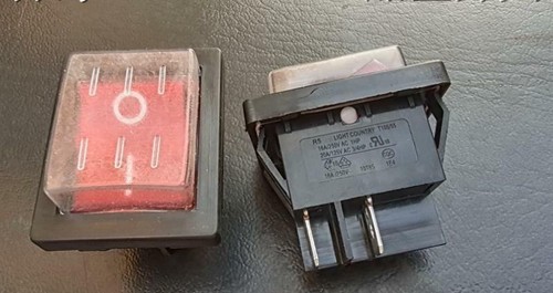 2x LIGHTCOUNTRY R5 16A 250V Rocker Switch with waterproof cap Red light ...