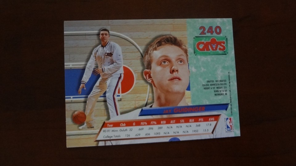 1992-93 FLEER ULTRA #240 JAY GUIDINGER BASKETBALL CARD | eBay