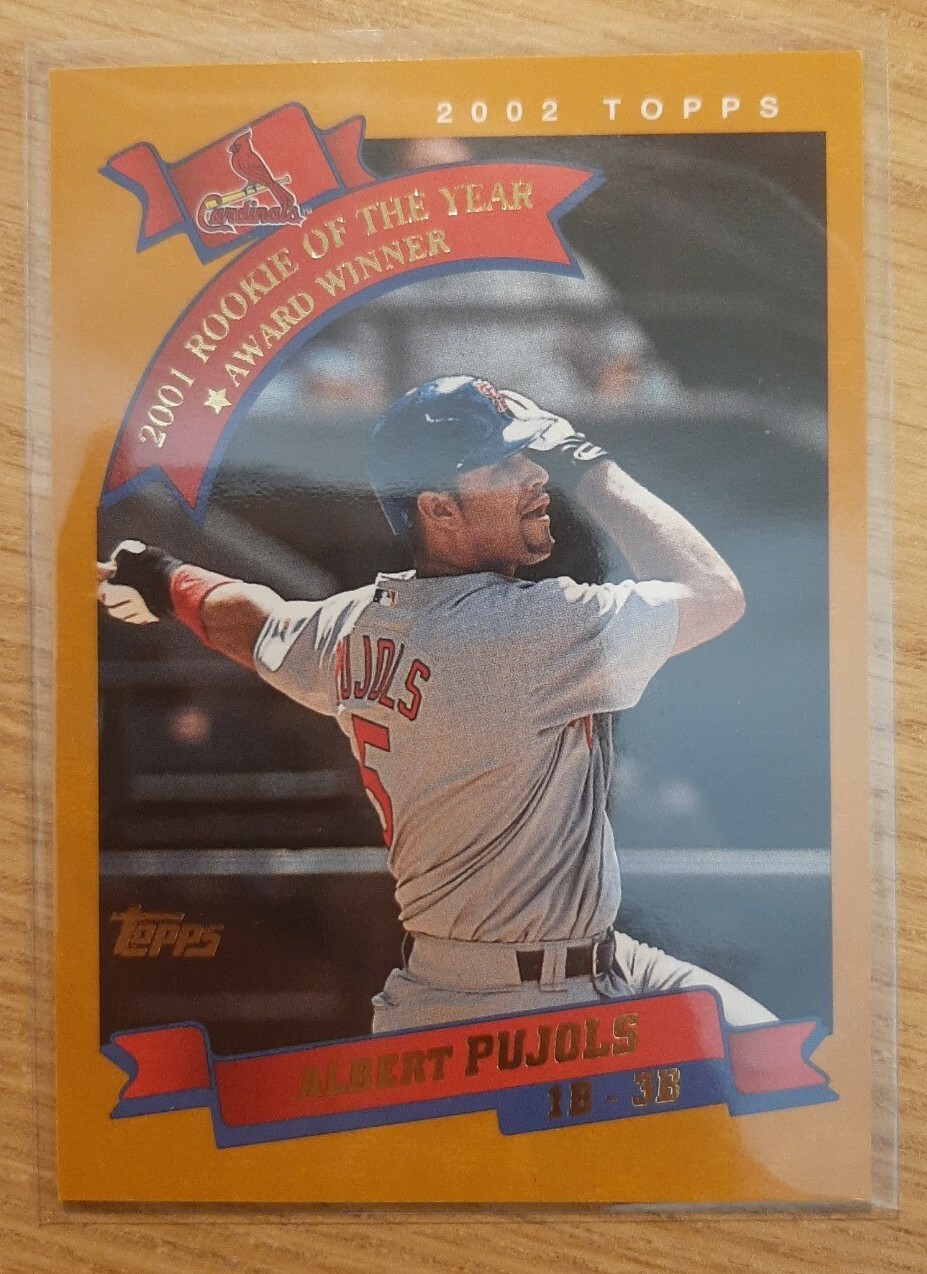 2002 TOPPS ALBERT PUJOLS ROOKIE OF THE YEAR AWARD #719 ST. LOUIS ...