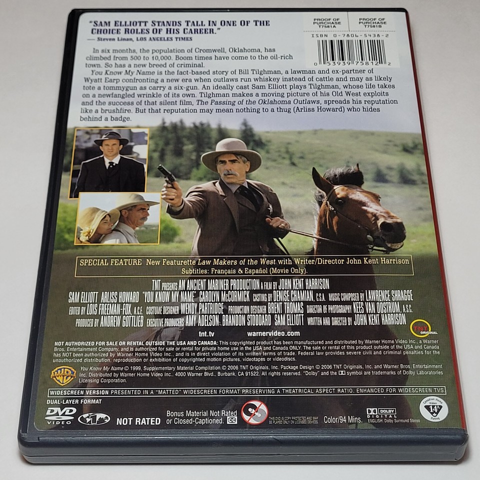 You Know My Name (DVD, 1999) Sam Elliott Arliss Howard TNT Free 1-Day ...